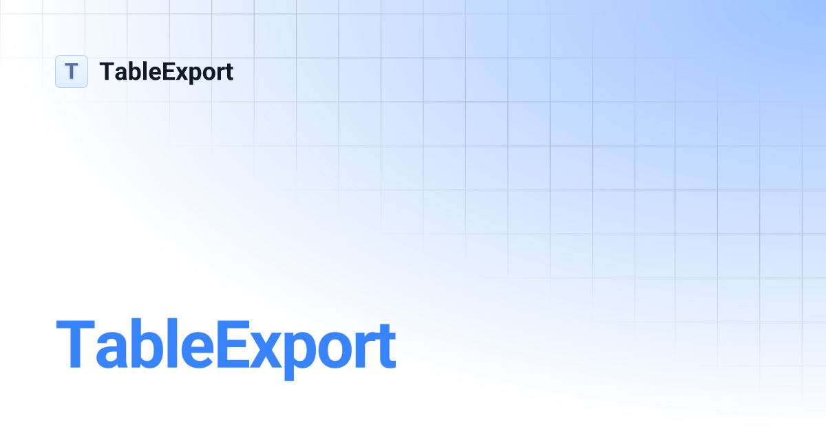 TableExport | TableExport